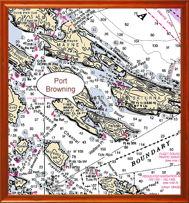 Nautical Miles From/To Port Browning, N Pender Is.